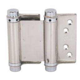 Eclipse Satin Stainless Steel Spring Hinges 78mm x 130mm 2 Pack - Screwfix