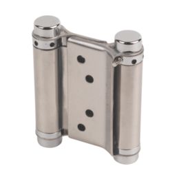 Eclipse Satin Stainless Steel Spring Hinges 78mm x 130mm 2 Pack - Screwfix