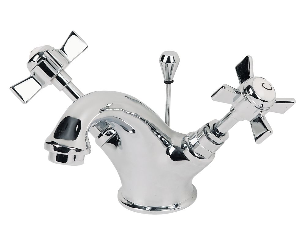 Swirl Edwardian Bathroom Basin Mono Mixer Tap with Pop Up Waste Chrome ...