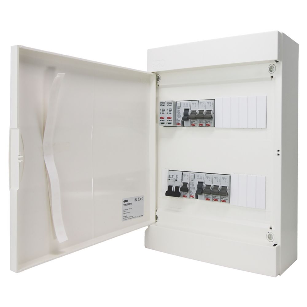 Garo G26B-7AS 26-Module 15-Way Populated Dual RCD Consumer Unit with ...