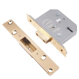 ERA 5 Lever Brass Mortice Deadlock 64mm Case - 44mm Backset - Screwfix