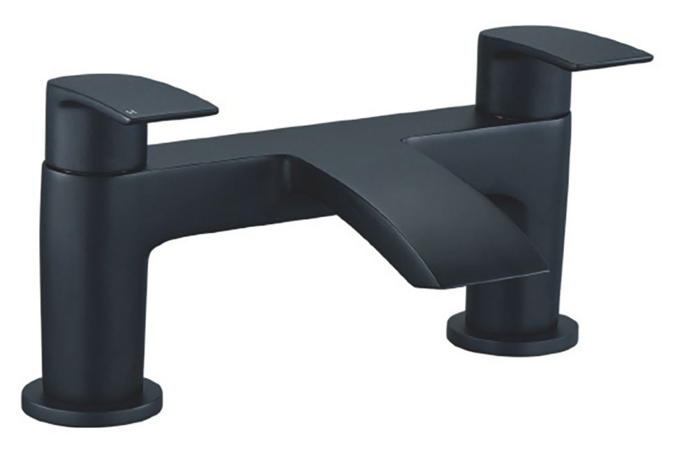 Highlife Bathrooms Coll Deck Mounted Bath Filler Matt Black - Screwfix
