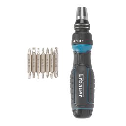 Erbauer Ratchet Screwdriver & Bit Set 8 Pieces - Screwfix