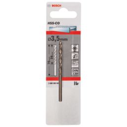 Bosch Twist Cobalt Straight Shank Metal Drill Bit 3.5mm x 70mm - Screwfix