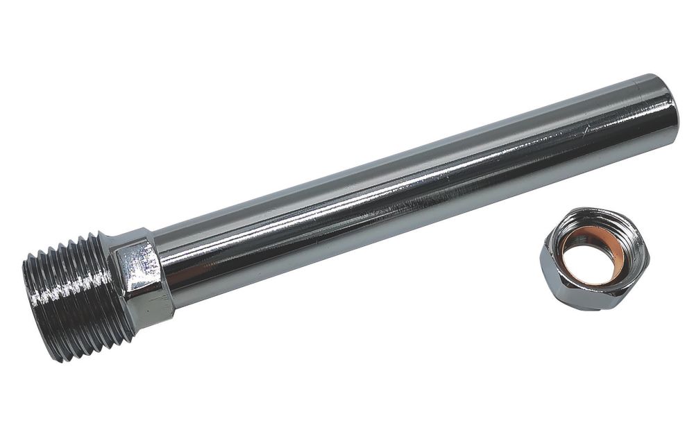 Tesla 1/2" BSP Male Taper x 15mm Compression 100mm Chrome Radiator ...