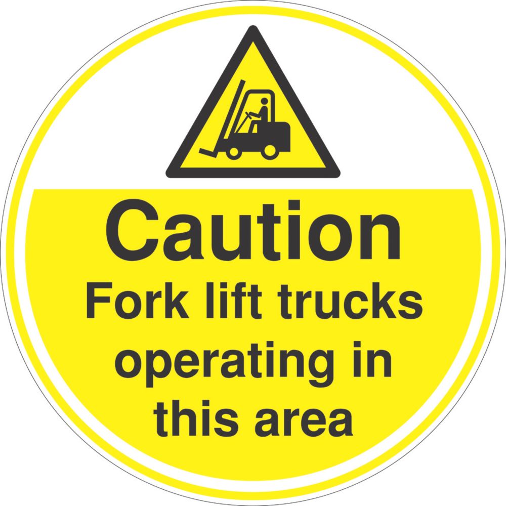 "Caution Fork Lift Truck Operating in this Area" Sign 450mm x 450mm ...