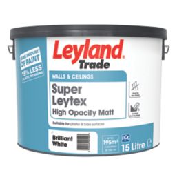 Leyland Trade Super Leytex 15Ltr Brilliant White Matt Emulsion Paint ...