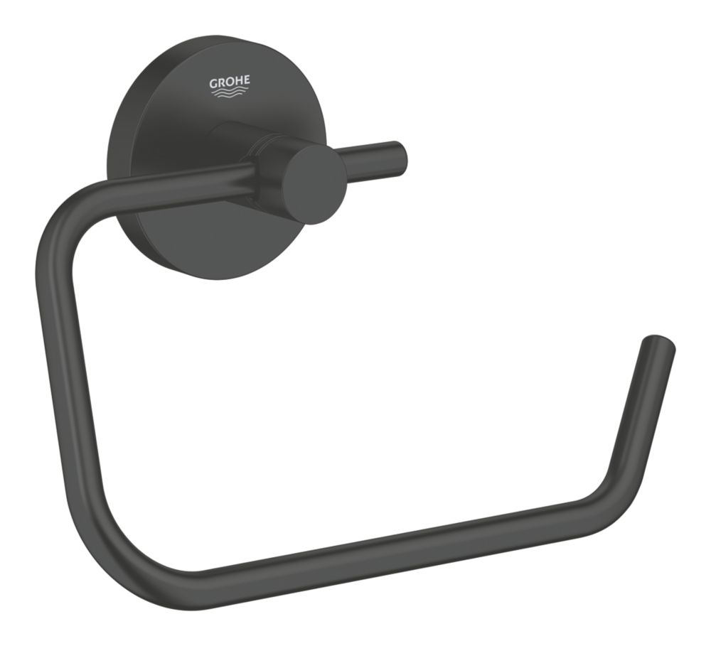 Grohe QuickFix Start Toilet Roll Holder Matt Black - Screwfix