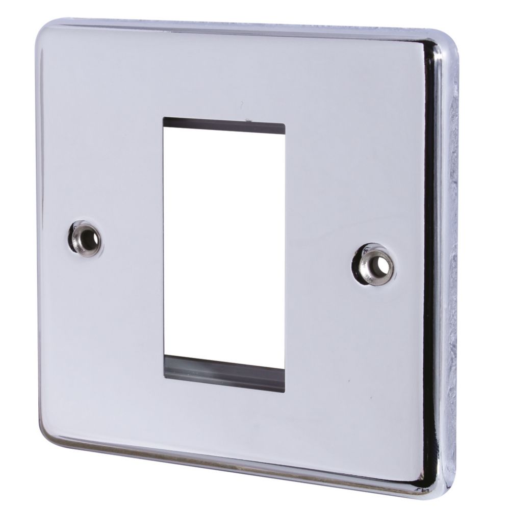 LAP 1-Module Modular Faceplate Polished Chrome - Screwfix