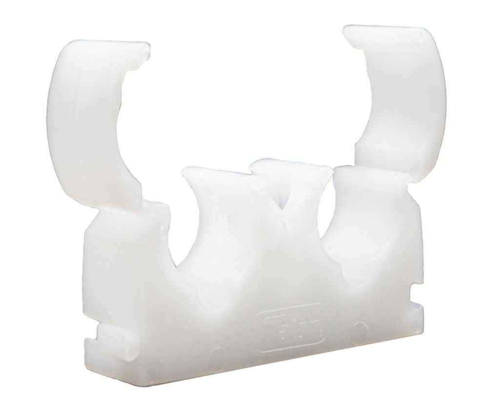 Talon 22mm Double Hinged Clips White 50 Pack - Screwfix