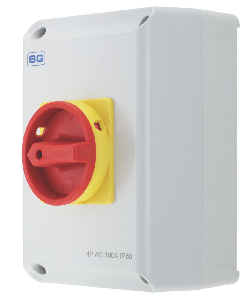 British General CPRSD4100 100A 4-Pole Rotary Isolator NO - Screwfix