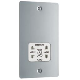 LAP 2-Gang Dual Voltage Shaver Socket 115 / 230V Polished Chrome with ...