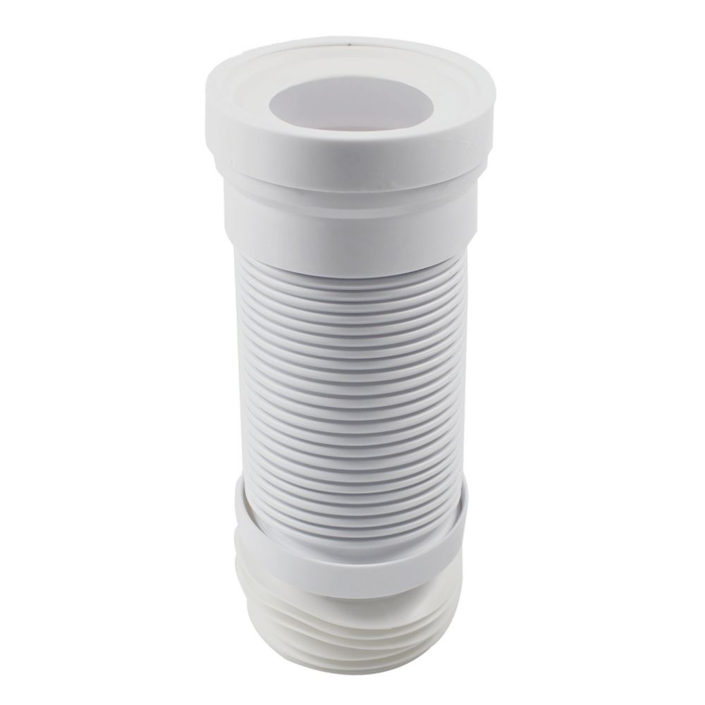 Flomasta Flexible Straight Pan Connector White 280 - 610mm - Screwfix