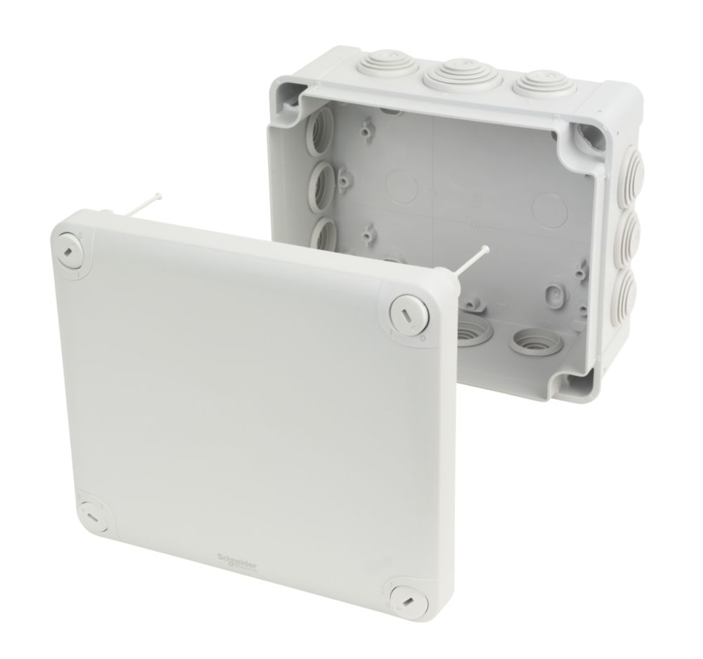 Schneider Electric 12-Entry Rectangular Junction Box with Knockouts ...