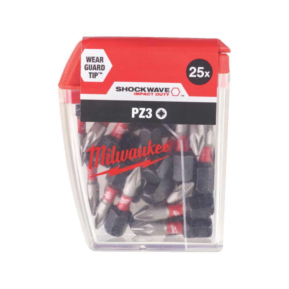 Milwaukee Shockwave 1/4" 25mm Hex Shank PZ3 Impact Duty Screwdriver ...