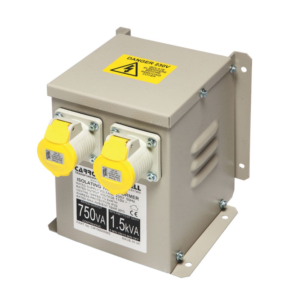 Carroll & Meynell 1500VA Intermittent Step-Down Isolation Transformer ...