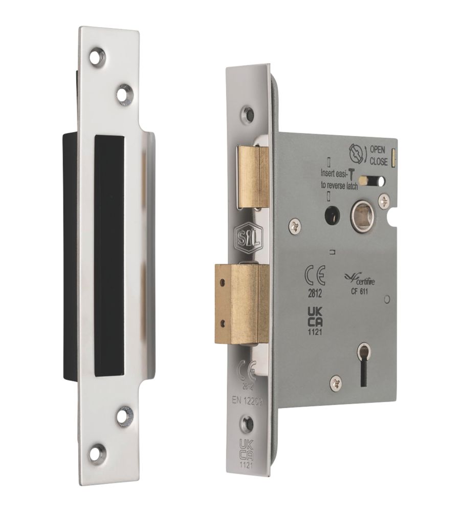 Smith & Locke 5 Lever Polished Chrome Architectural Sash Lock 76mm Case ...