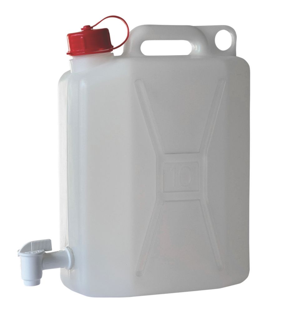 Hilka Pro-Craft Plastic Water Container with Tap White 10Ltr - Screwfix