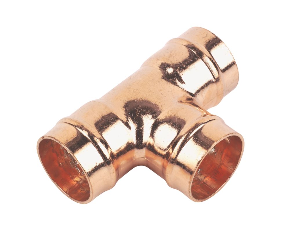 Flomasta Copper Solder Ring Equal Tees 22mm 5 Pack - Screwfix