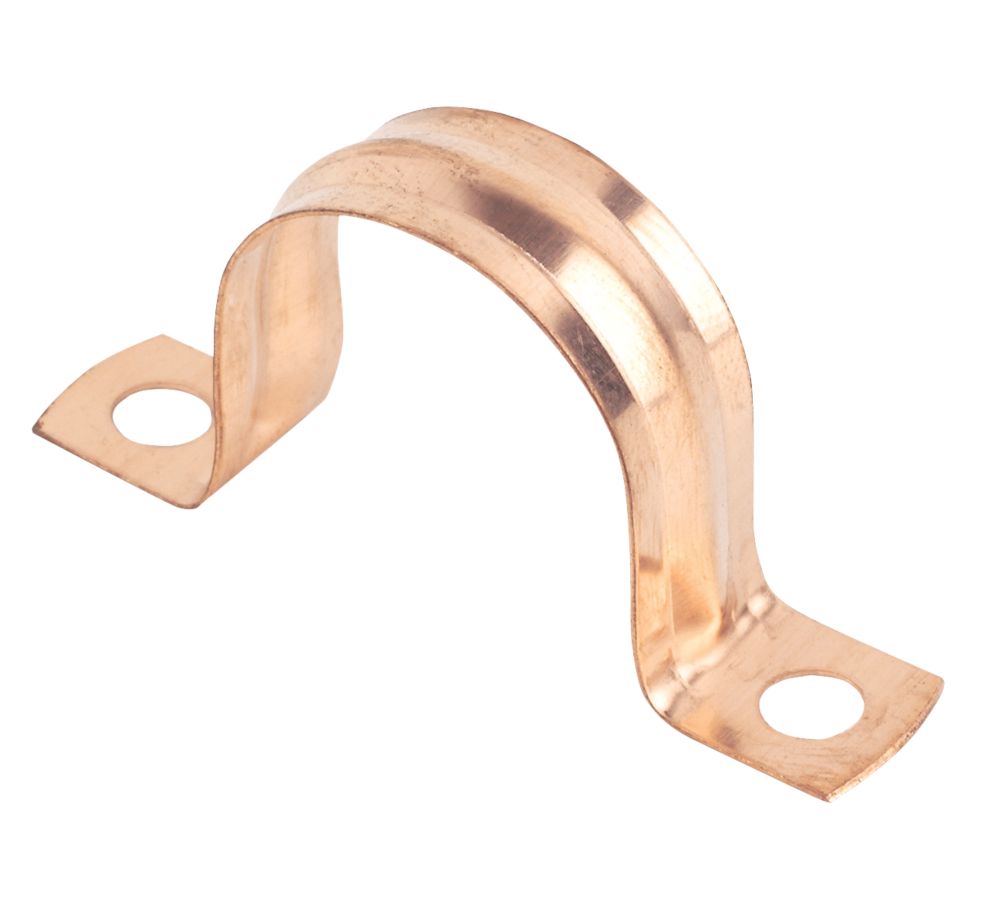Essentials 22mm Pipe Clips Copper 10 Pack - Screwfix