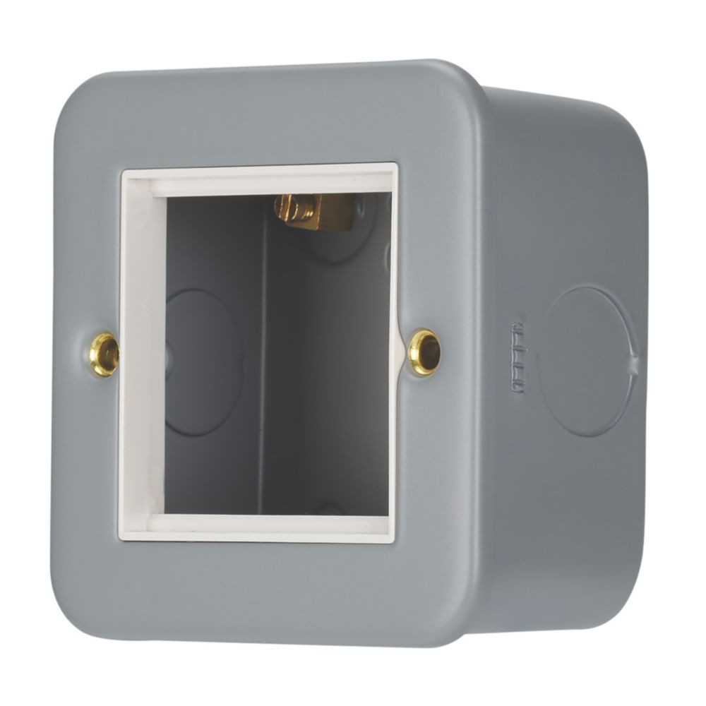 Contactum Metal Clad 2-Module Modular Faceplate Grey - Screwfix