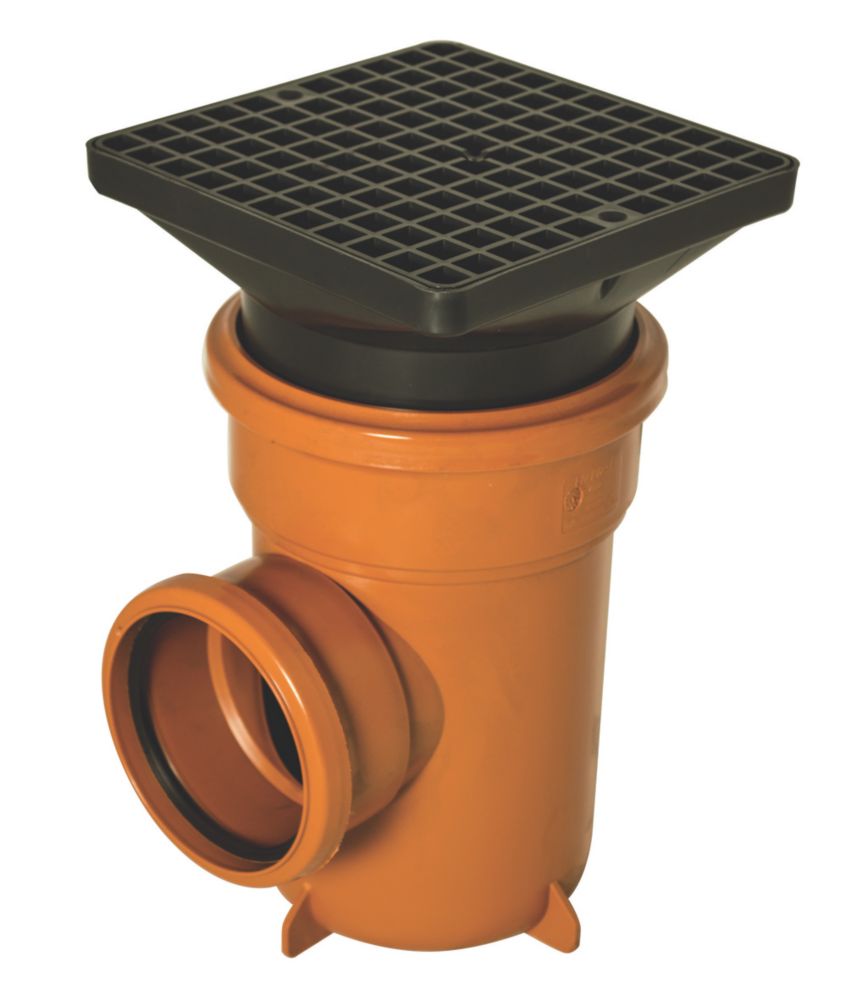 FloPlast Push-Fit Single Socket Square Grid Bottle Gully 110mm ...