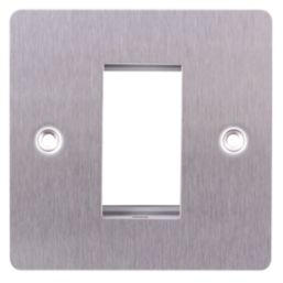 LAP 1-Module Modular Faceplate Brushed Stainless Steel - Screwfix