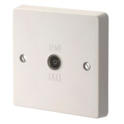 Crabtree Capital 1-Gang Coaxial TV / FM Socket White - Screwfix