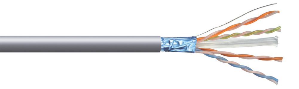 Time Cat 6 Grey 4-Pair 8-Core Unshielded Ethernet Cable 305m Box - Screwfix