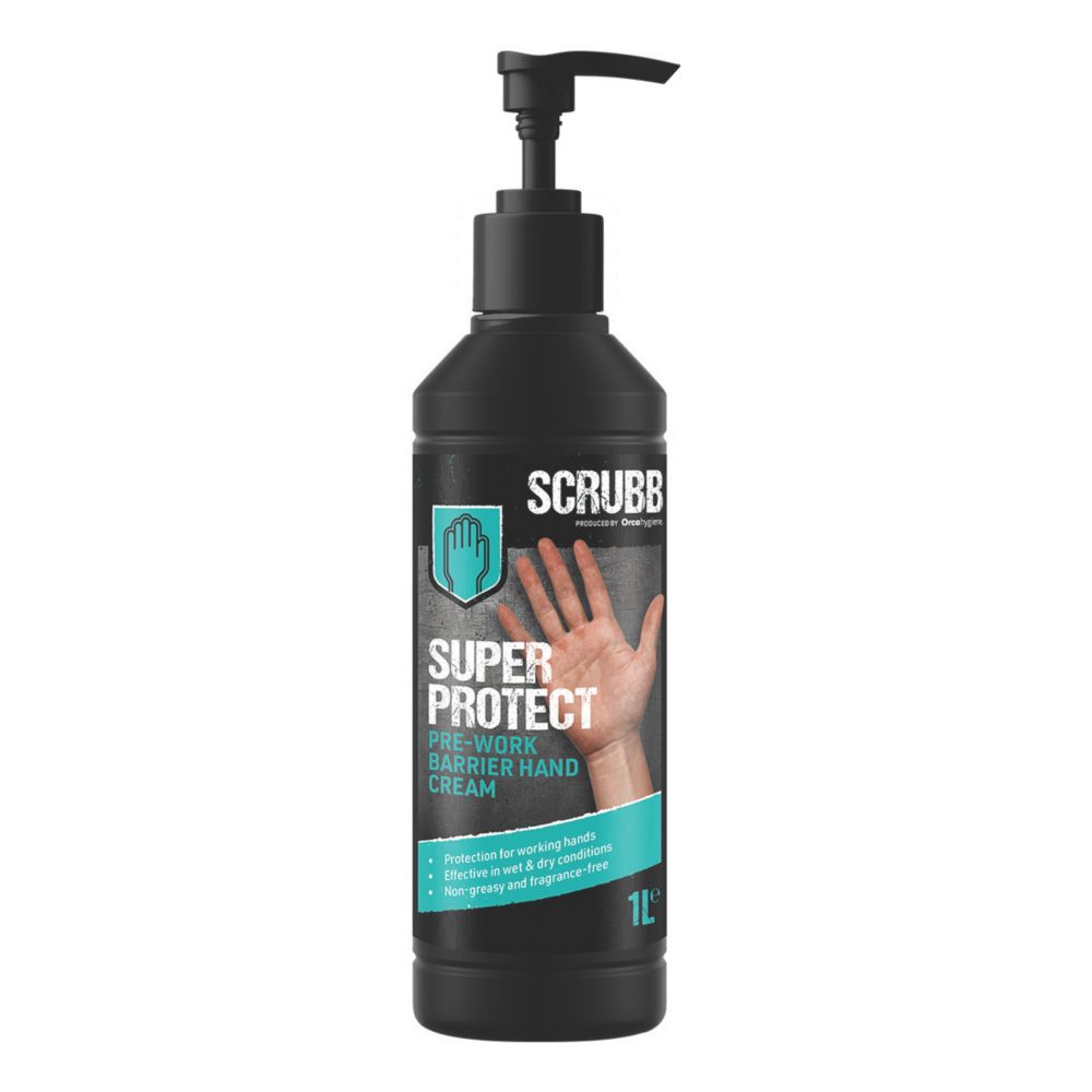 Scrubb Super Protect Pre-Work Hand Barrier Cream 1Ltr - Screwfix
