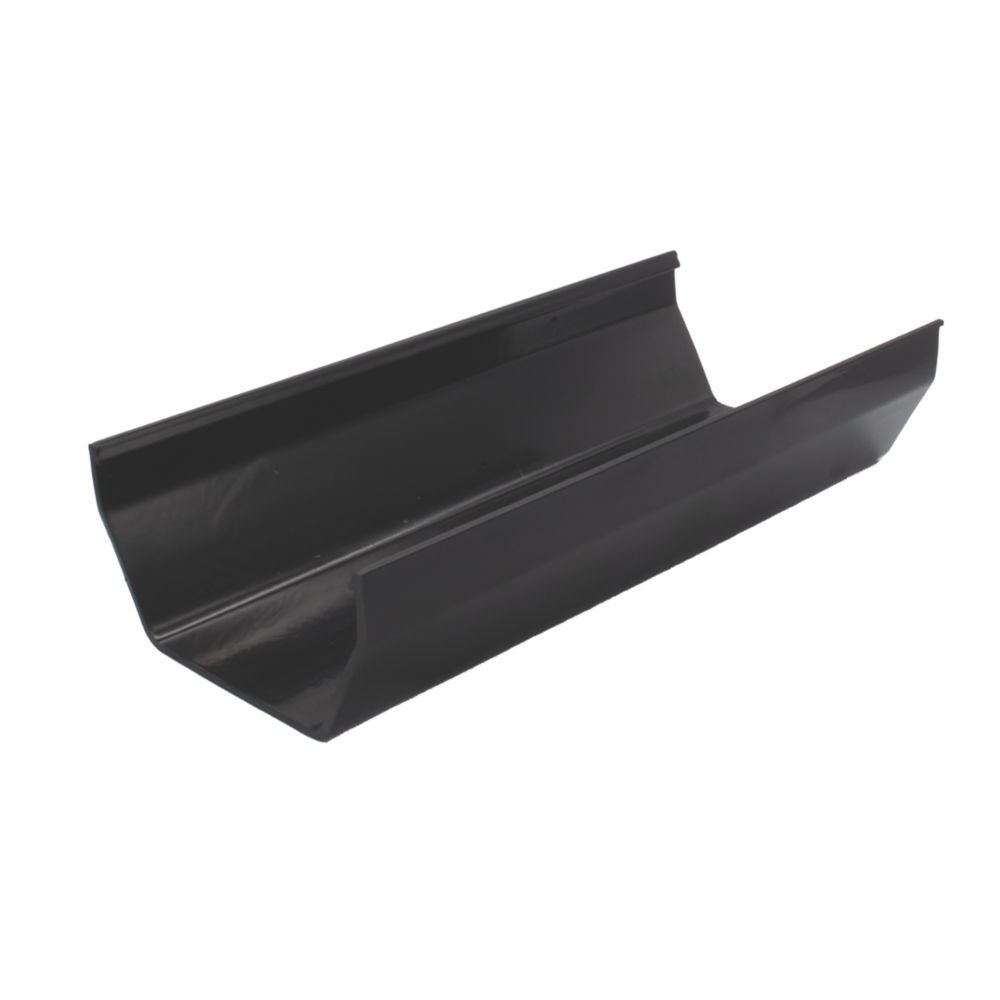 FloPlast RGS3B uPVC Square Gutter Black 114mm x 3m - Screwfix