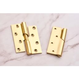 Smith & Locke Polished Brass Rising Butt Hinges 100mm x 84mm 2 Pack ...