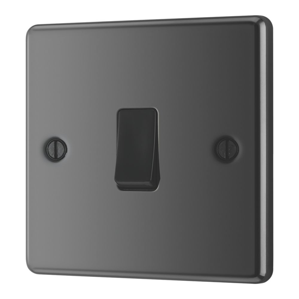 LAP 20A 16AX 1-Gang 2-Way Light Switch Black Nickel with Black Inserts ...