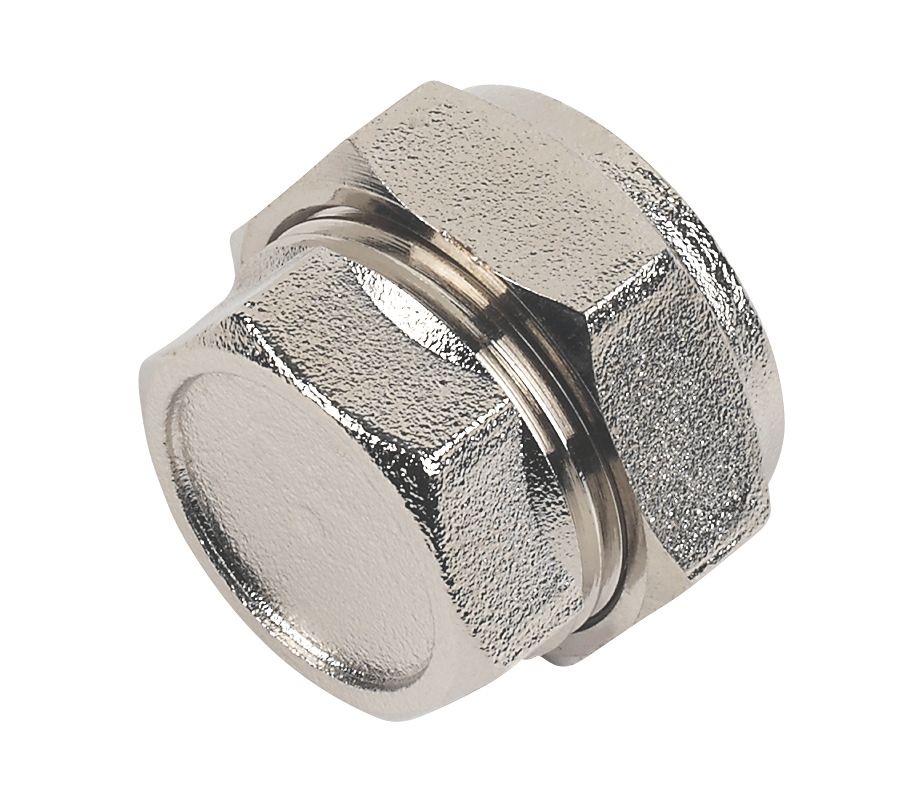 Flomasta Chrome-Plated Brass Compression Stop End 22mm - Screwfix