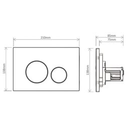 Traditional Dual-Flush Flushing Plate Chrome - Screwfix
