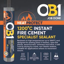 OB1 HeatProtect Instant Fire Cement 310ml - Screwfix