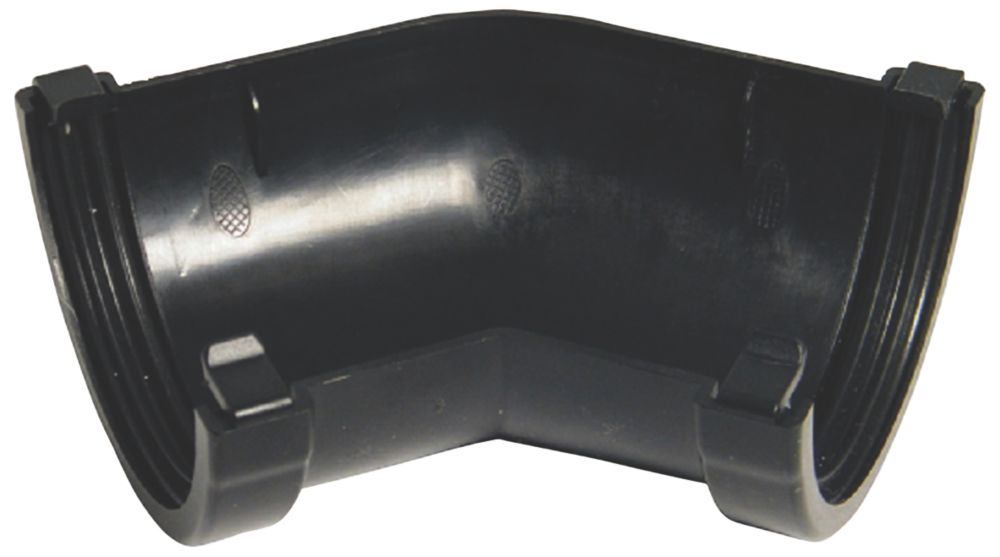 FloPlast MiniFlo uPVC 135° Half Round Gutter Angle Black 76mm - Screwfix