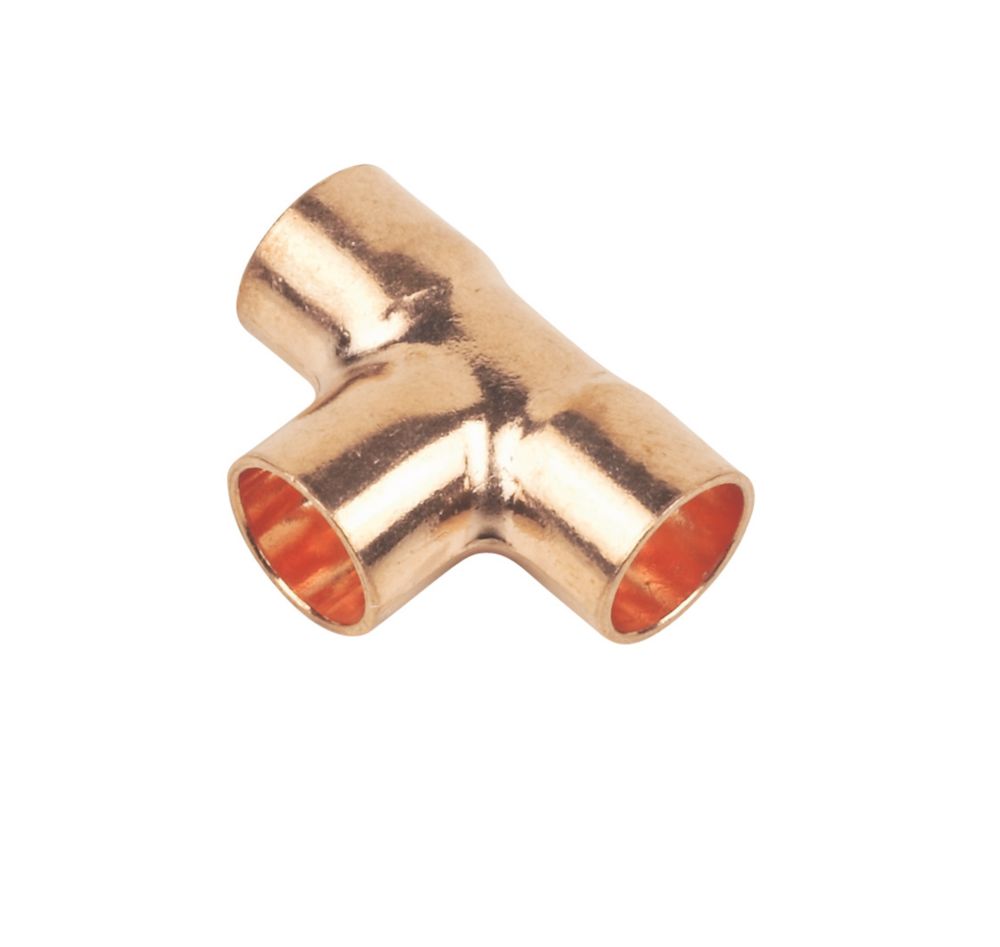 Flomasta Copper End Feed Equal Tee 10mm - Screwfix