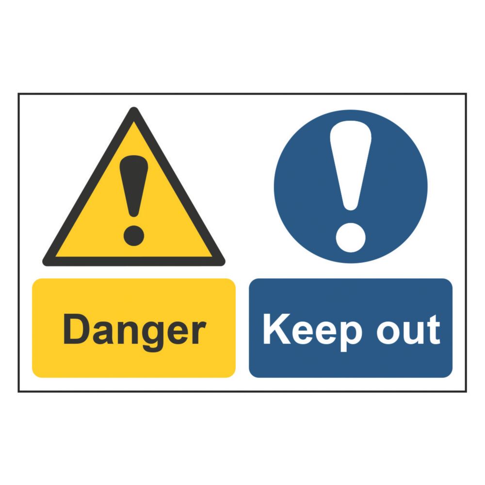 Essentials "Danger Keep Out" Sign 300mm x 450mm - Screwfix