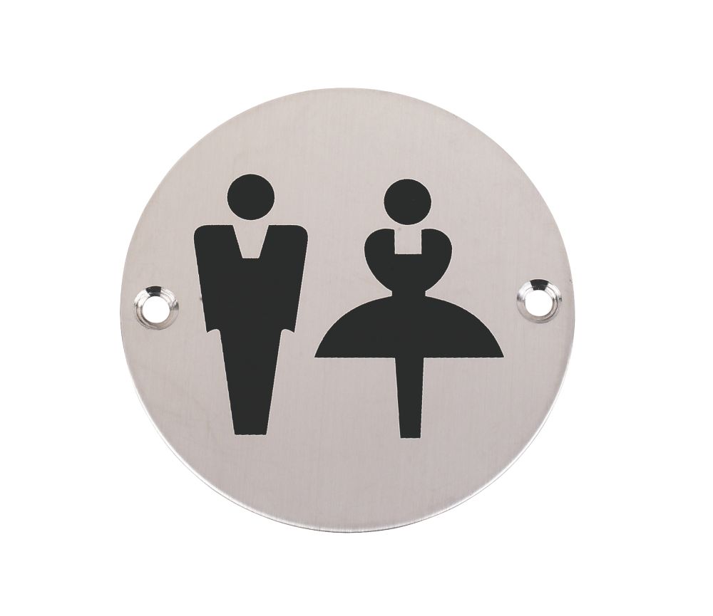 Unisex Toilet Sign 76mm | Safety Signs | Screwfix.ie