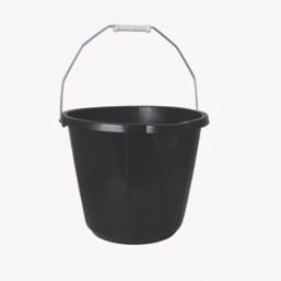Plastic Builders Bucket Black 14Ltr - Screwfix
