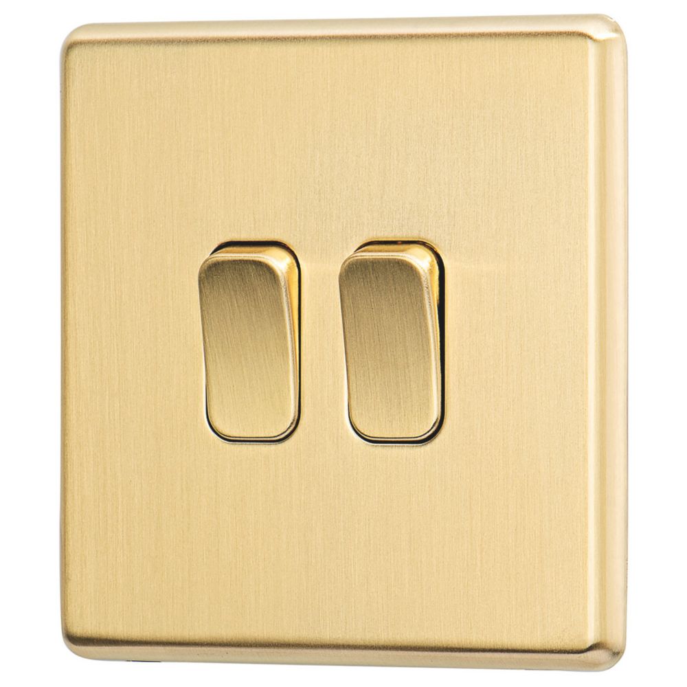 Arlec 10A 2-Gang 2-Way Light Switch Gold - Screwfix