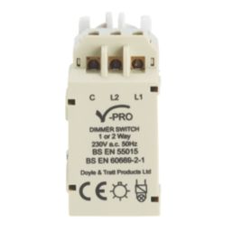 Contactum 2-Way LED Grid Dimmer Switch Brushed Steel with White Inserts ...