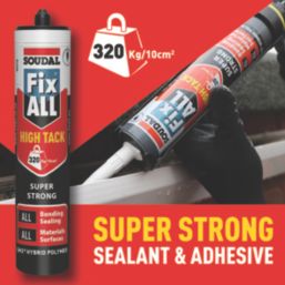 Soudal Fix All High Tack Hybrid Polymer Adhesive White 290ml - Screwfix