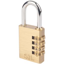 Smith & Locke Combination Padlock Brass 38mm - Screwfix