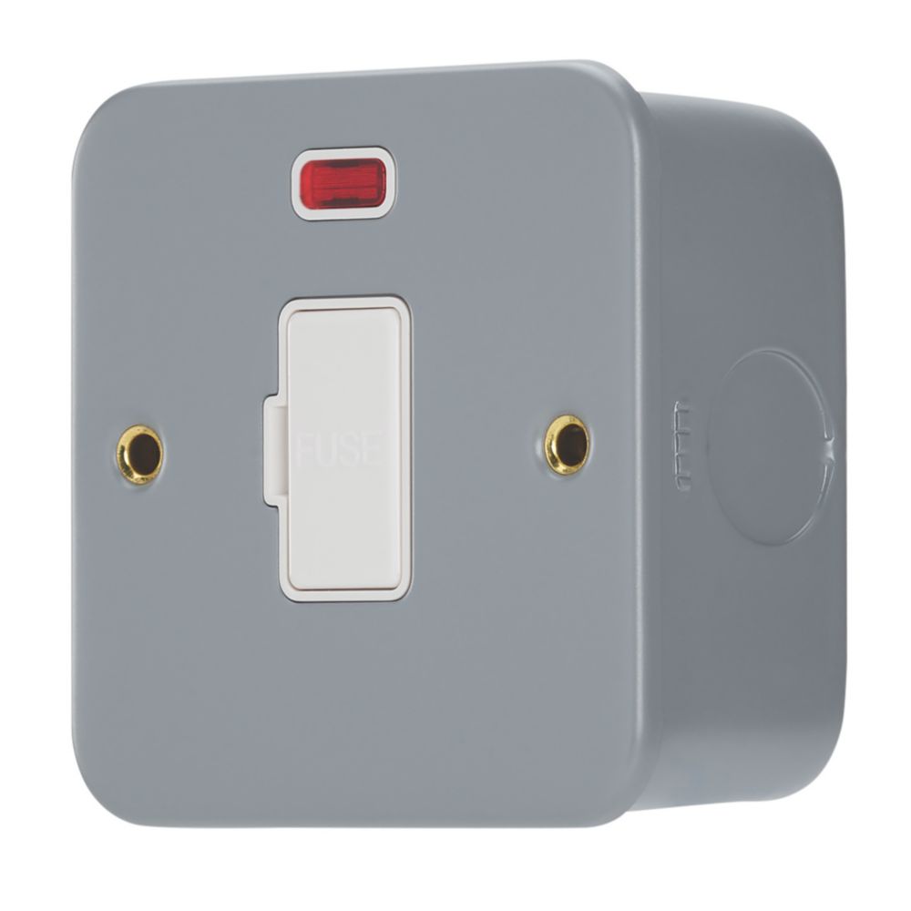 Contactum 13A Unswitched Metal Clad Fused Spur with Neon with White ...
