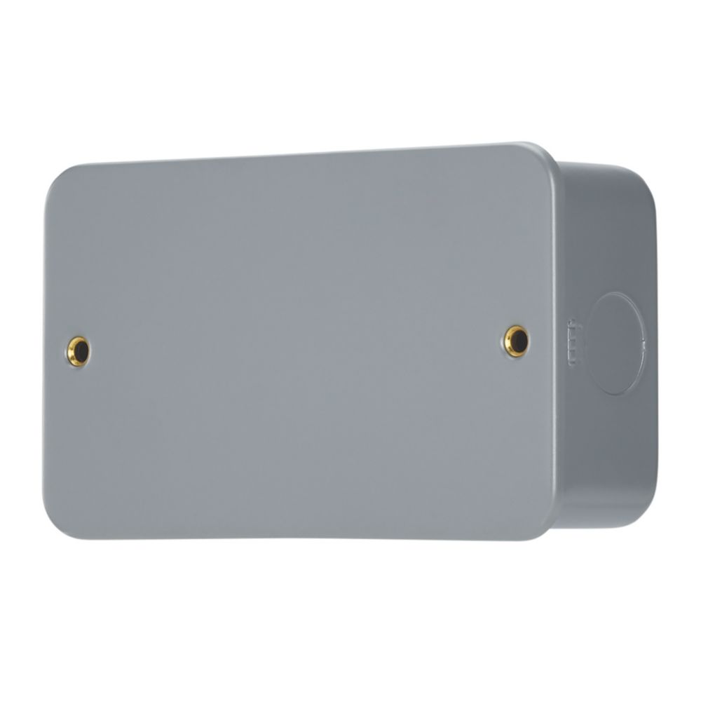 Contactum Metalclad 2-Gang Blanking Plate Grey - Screwfix