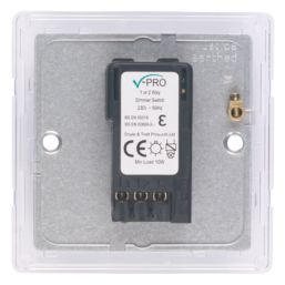 Varilight V Pro 1 Gang 2 Way LED Dimmer Switch Satin Chrome Screwfix