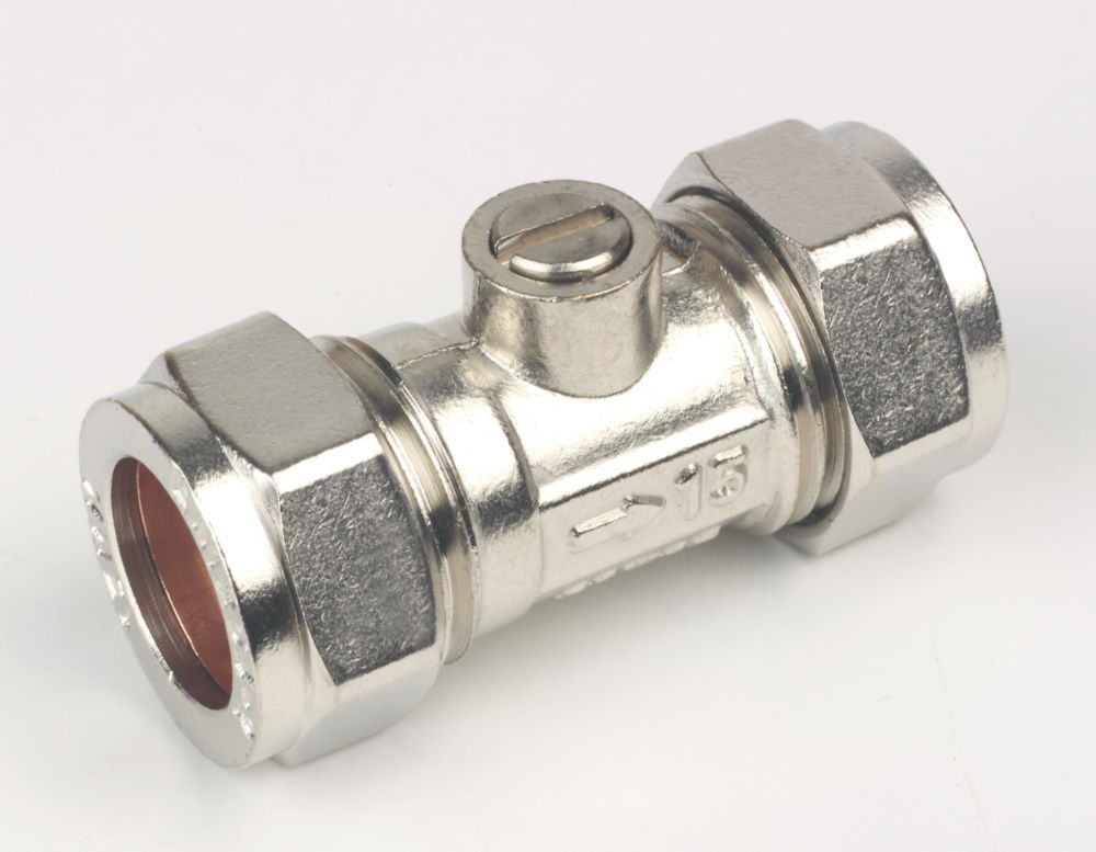 Flomasta Isolating Valves 15mm 2 Pack - Screwfix