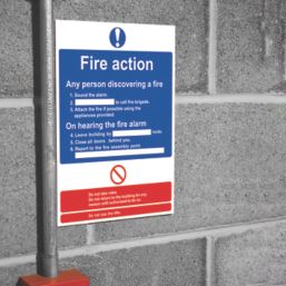 Essentials Non Photoluminescent "Fire Action Procedure" Sign 230mm x ...